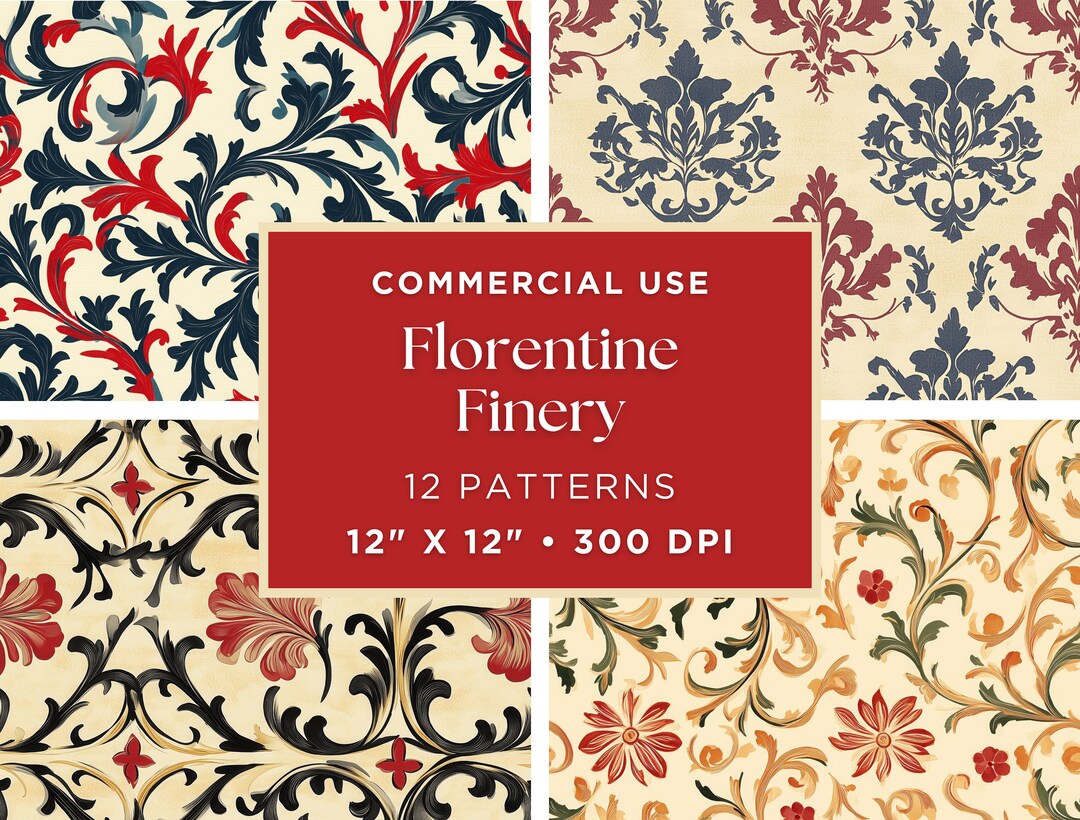 Florentine Paper Pack | Decorative Paper | Digital Paper | Renaissance ...