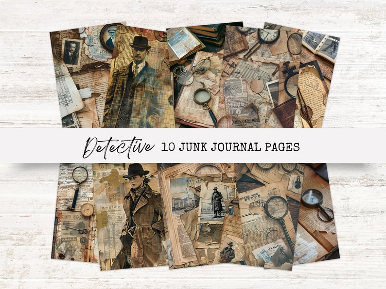 Detective Junk Journal Kit | Digital Download | Printable Ephemera ...