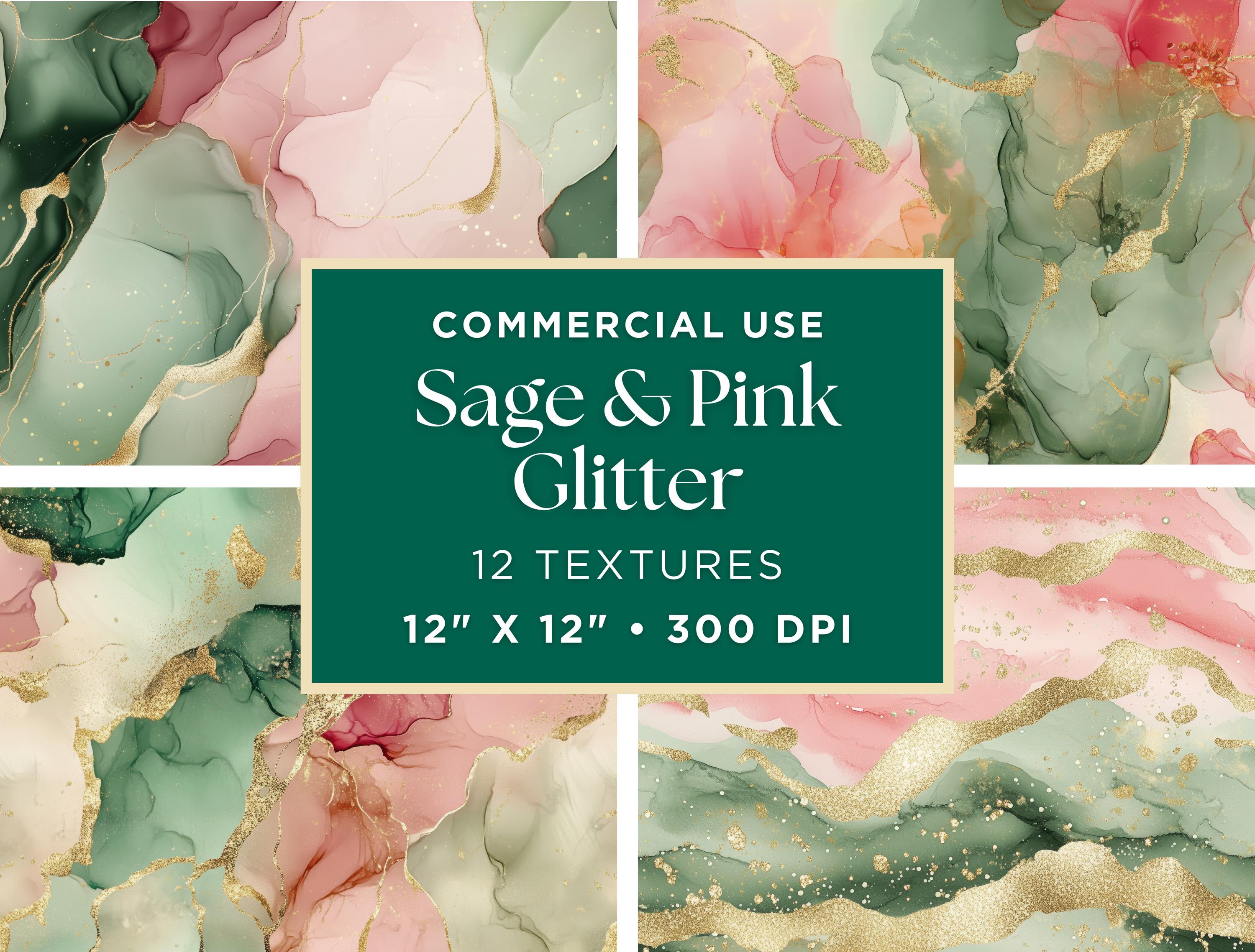 Alcohol Ink Seamless Pattern Glitter Digital Paper | Sage and Pink ...