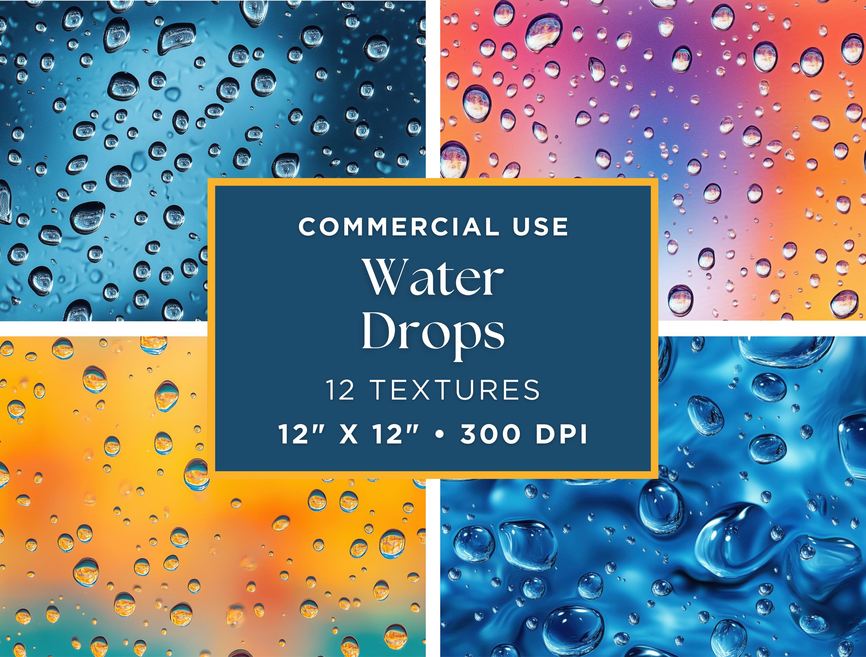 Water Drops Digital Paper | Commercial Use | Junk Journal | Digital ...