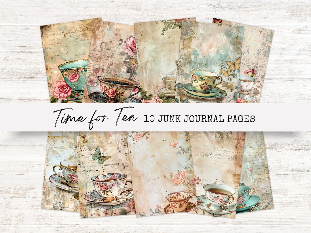 English Tea Party Junk Journal Digital Kit | Tea Cup Junk Journal ...