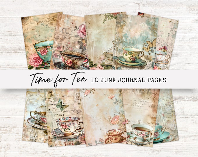 English Tea Party Junk Journal Digital Kit | Tea Cup Junk Journal ...