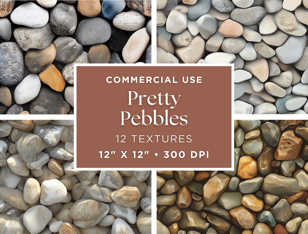 Pebbles Digital Paper Unique Pebbles Patterns Nature Beach Stone ...