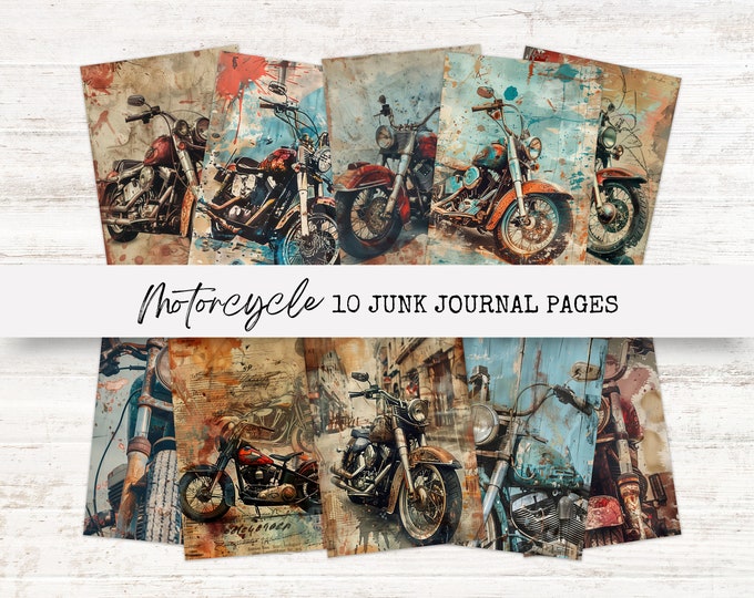 Motorcycle Junk Journal | Travel Junk Journal Pages | Vintage ...