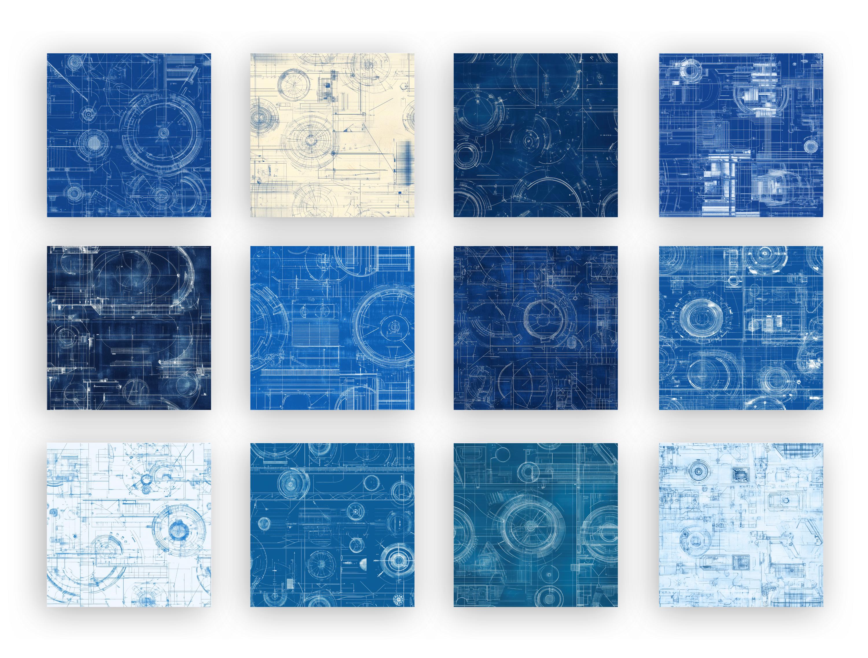Digital Paper Technical Blueprints | Vintage Blueprint Junk Journal ...