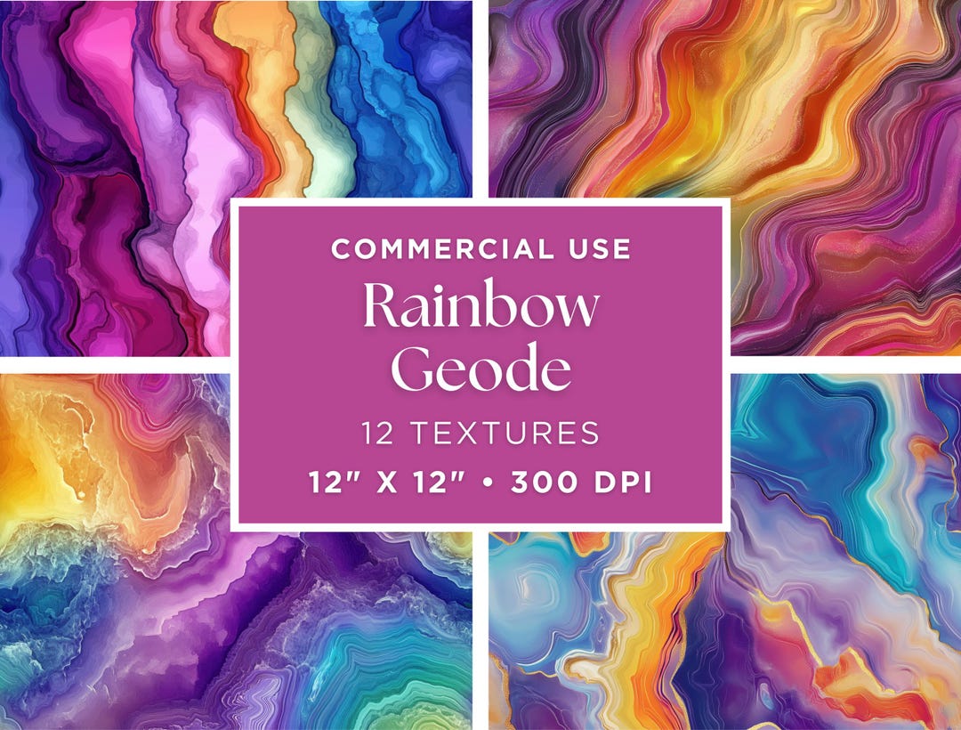 Rainbow Digital Paper Pack - Colorful Paint Brush Strokes - Seamless ...