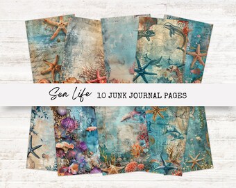 Junk Journal Pages, Ocean-themed Printable Sea Ephemera, Nautical ...