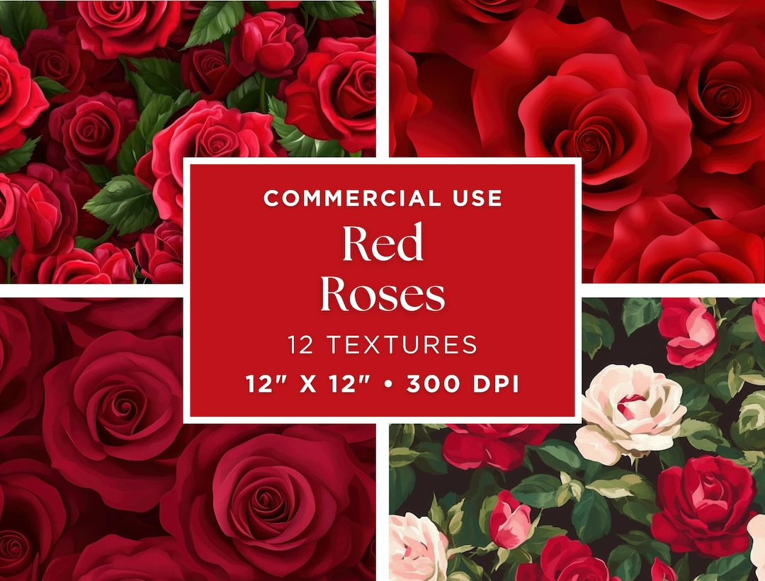 Red Rose Digital Papers | Pink and Red Roses Digital Paper | Printable ...