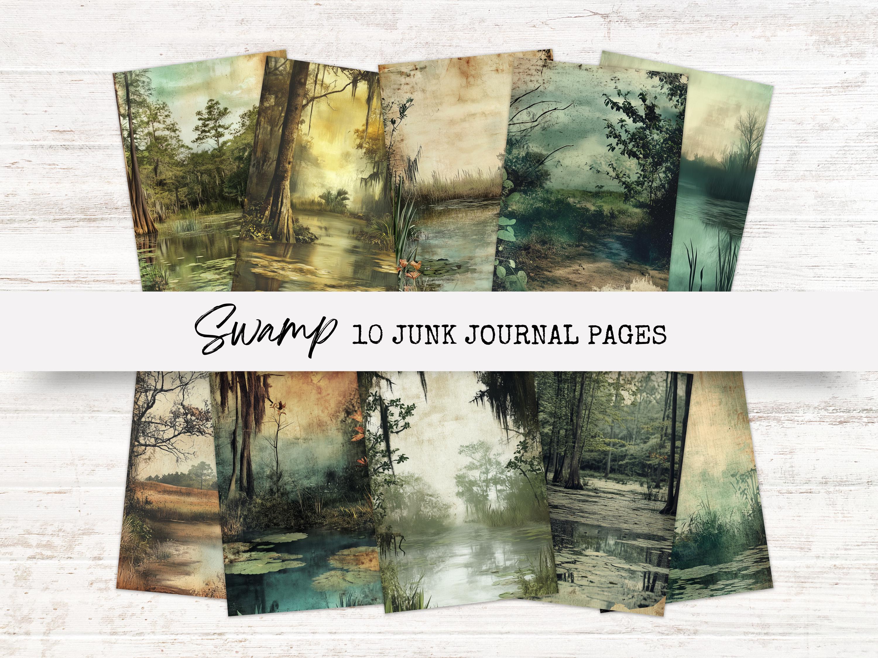Junk Journal Swamp | Digital Kit Printable | Lichen Mossy Swamp Junk ...