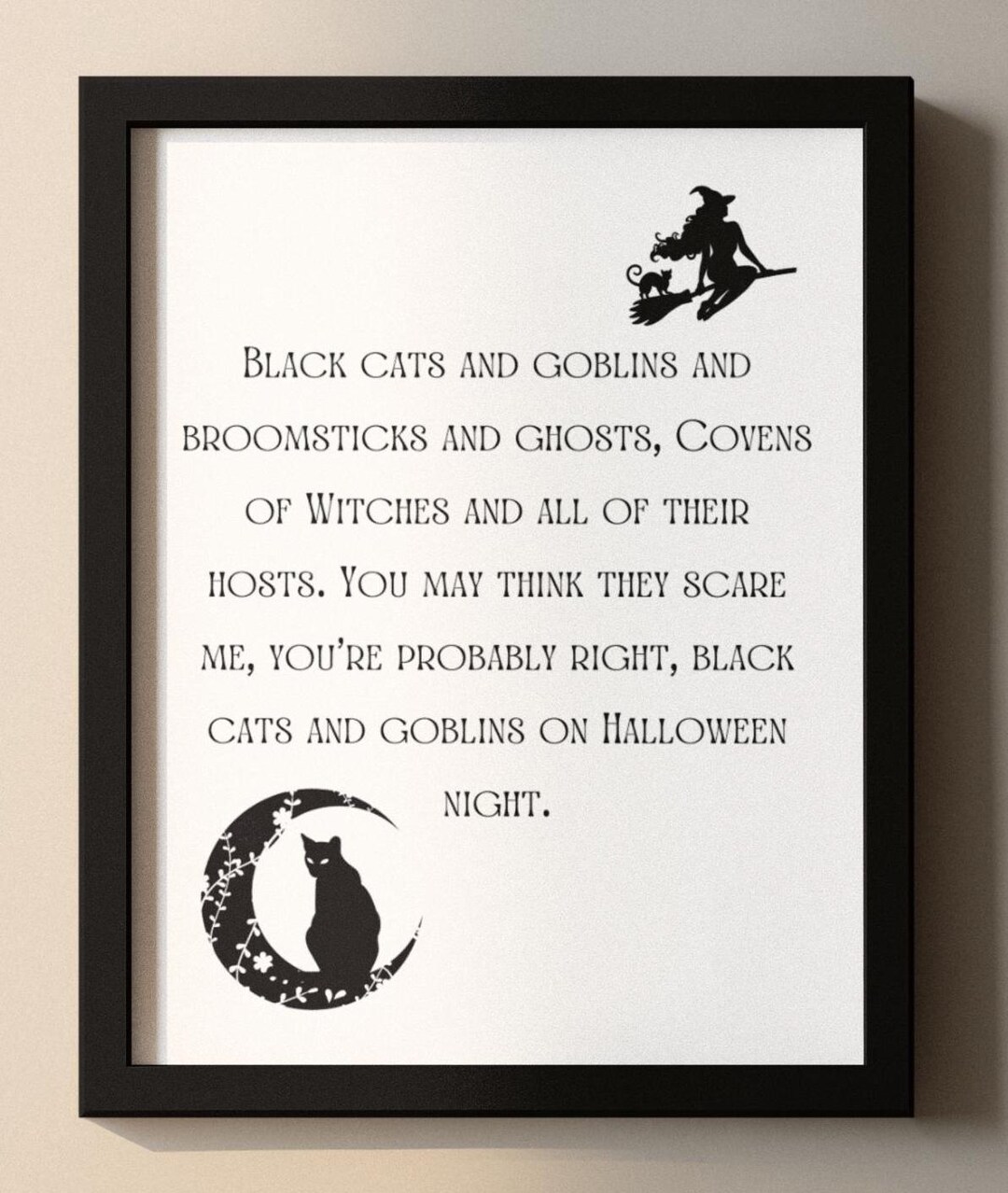 Black Cats and Goblins Quote, Wall Art, Digital Print, Instant Download ...