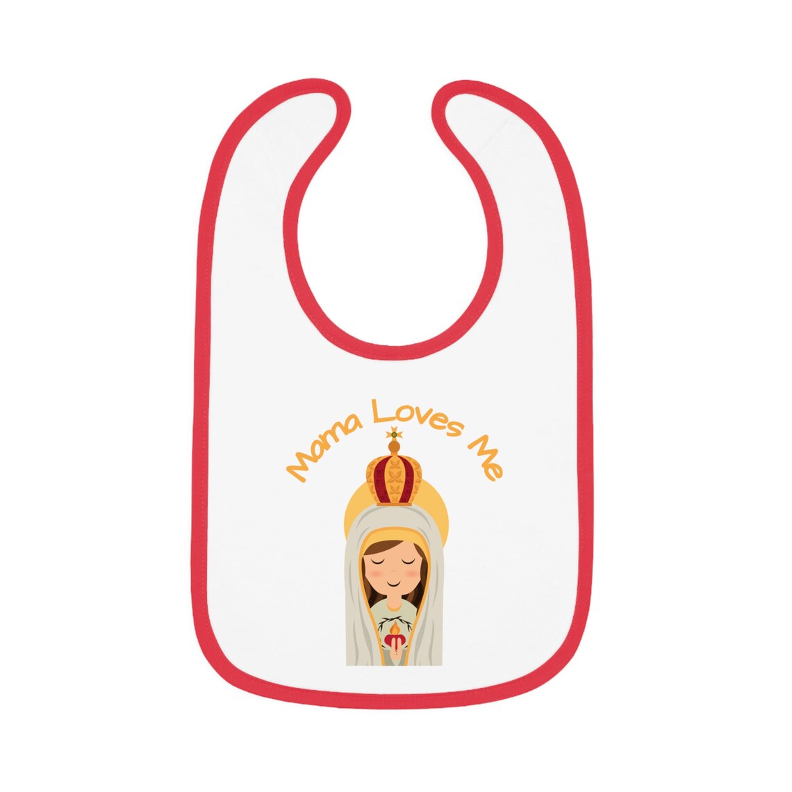 Mama Loves Me Our Lady of Fatima, Boy & Girl Bib - Etsy