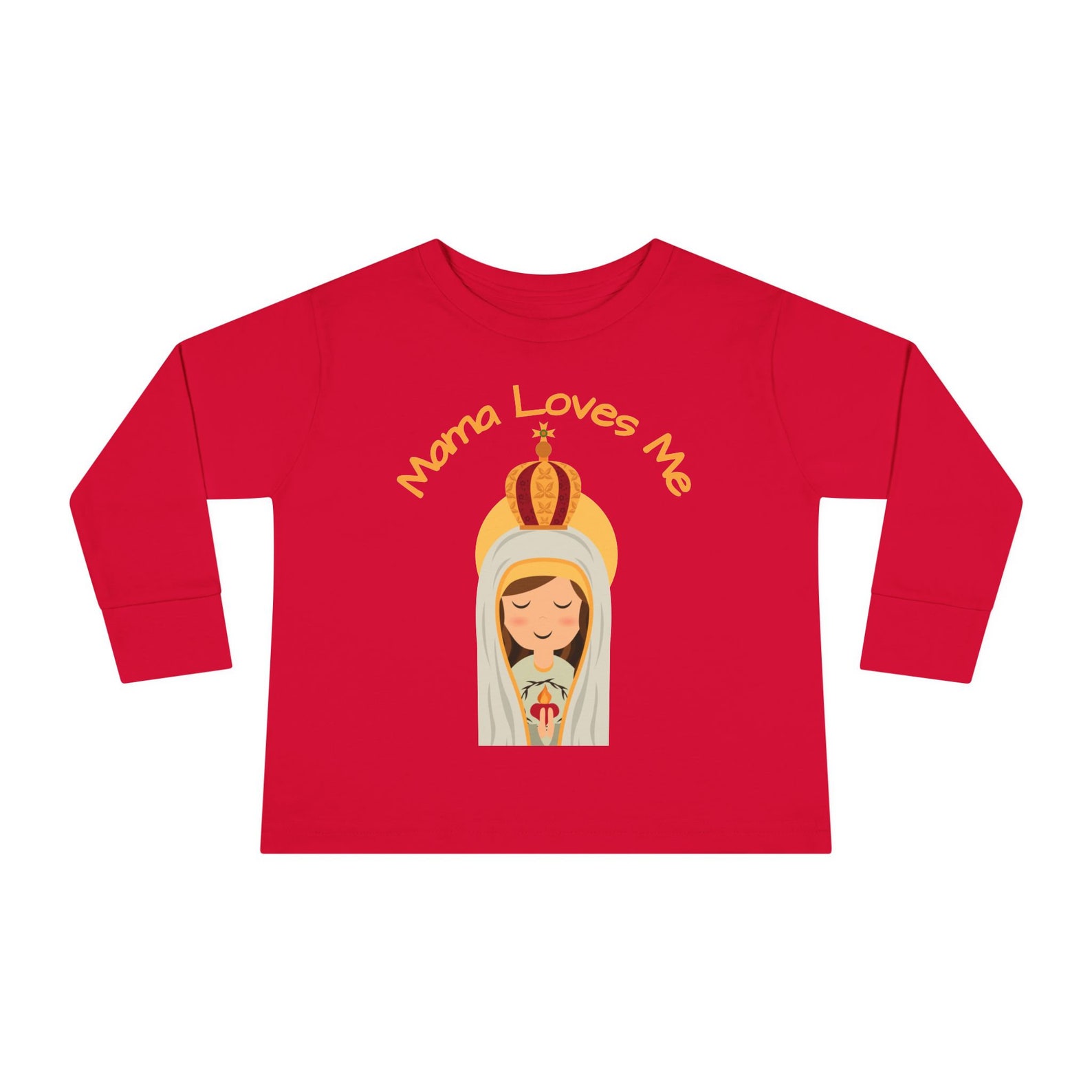 Mama Loves Me Our Lady of Fatima, Boy & Girl Toddler Long Sleeve T ...