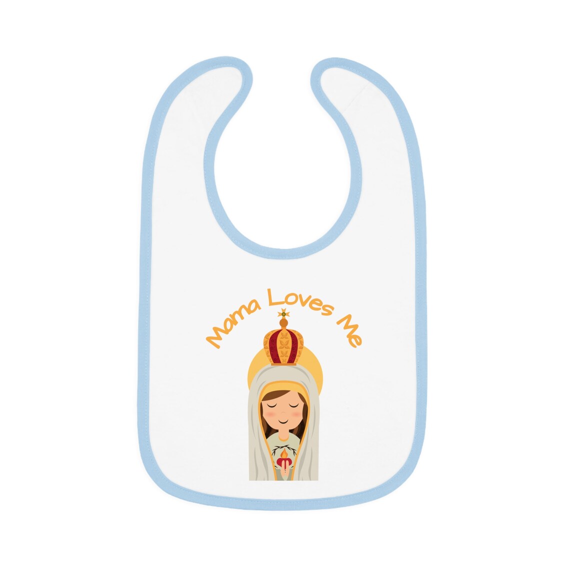 Mama Loves Me Our Lady of Fatima, Boy & Girl Bib - Etsy