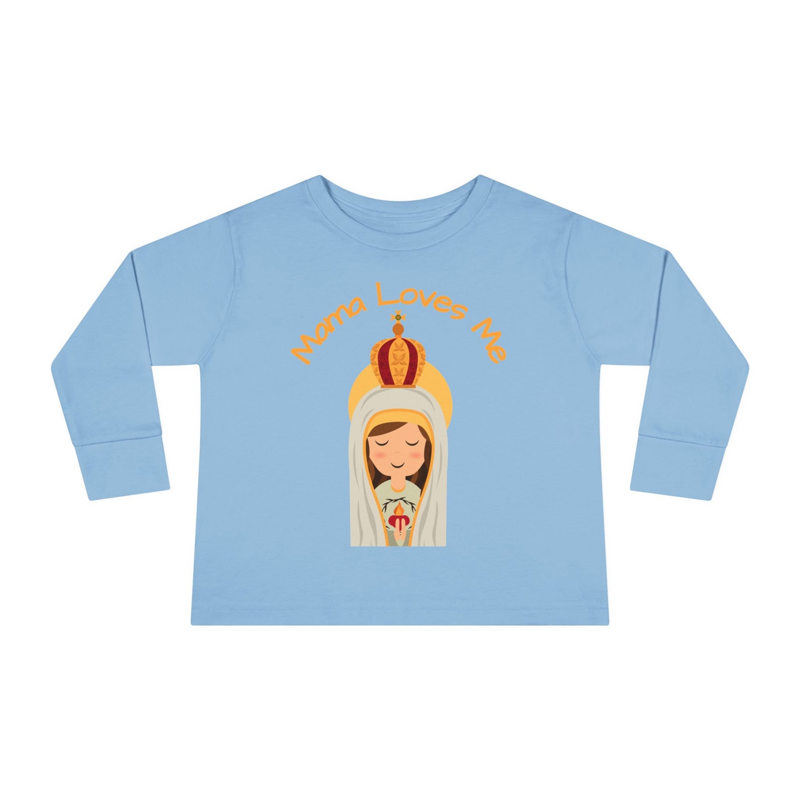Mama Loves Me Our Lady of Fatima, Boy & Girl Toddler Long Sleeve T ...
