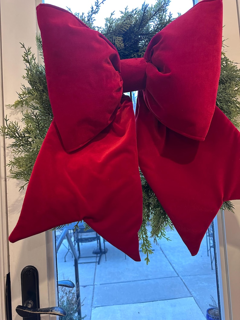 Red Velvet Holiday Bow for Wreaths, Doors and Decor - Etsy