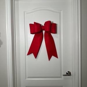 Shimmer Red Fabric Bow: Handmade Wreath, Door & Gift Decor - Etsy