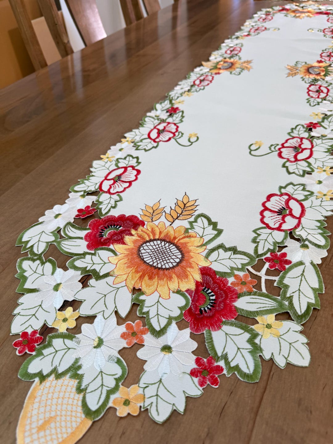 Sunflower & Poppy Embroidered Table Linens – Limited Fall Table Decor ...