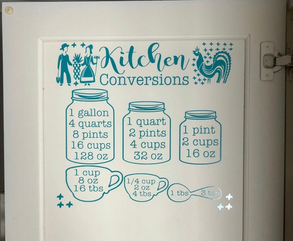 Kitchen Conversion Chart Decal Vintage Pyrex Inspired for Your - Etsy