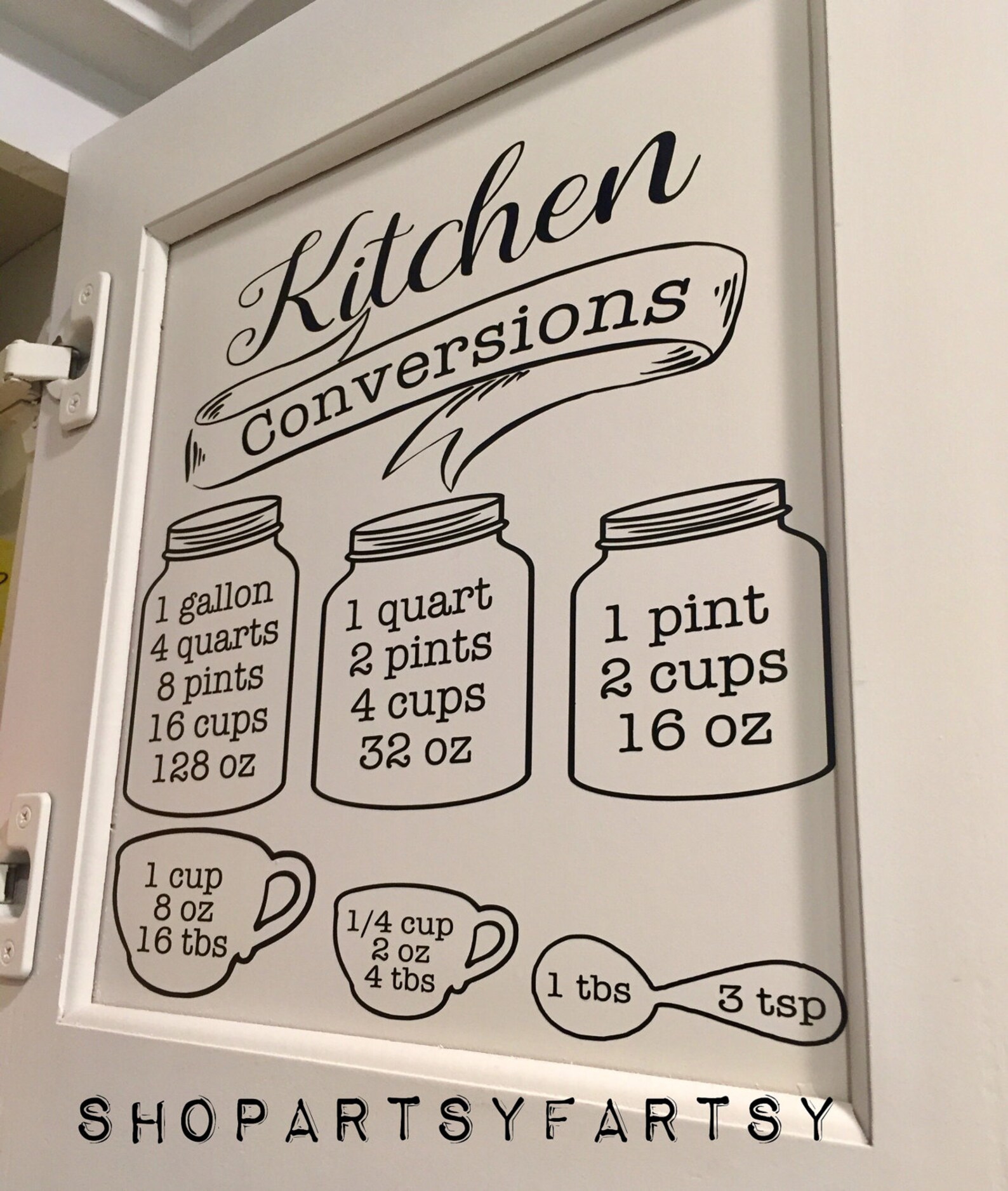 Kitchen Conversion Chart Decal for Your Kitchen for | Etsy