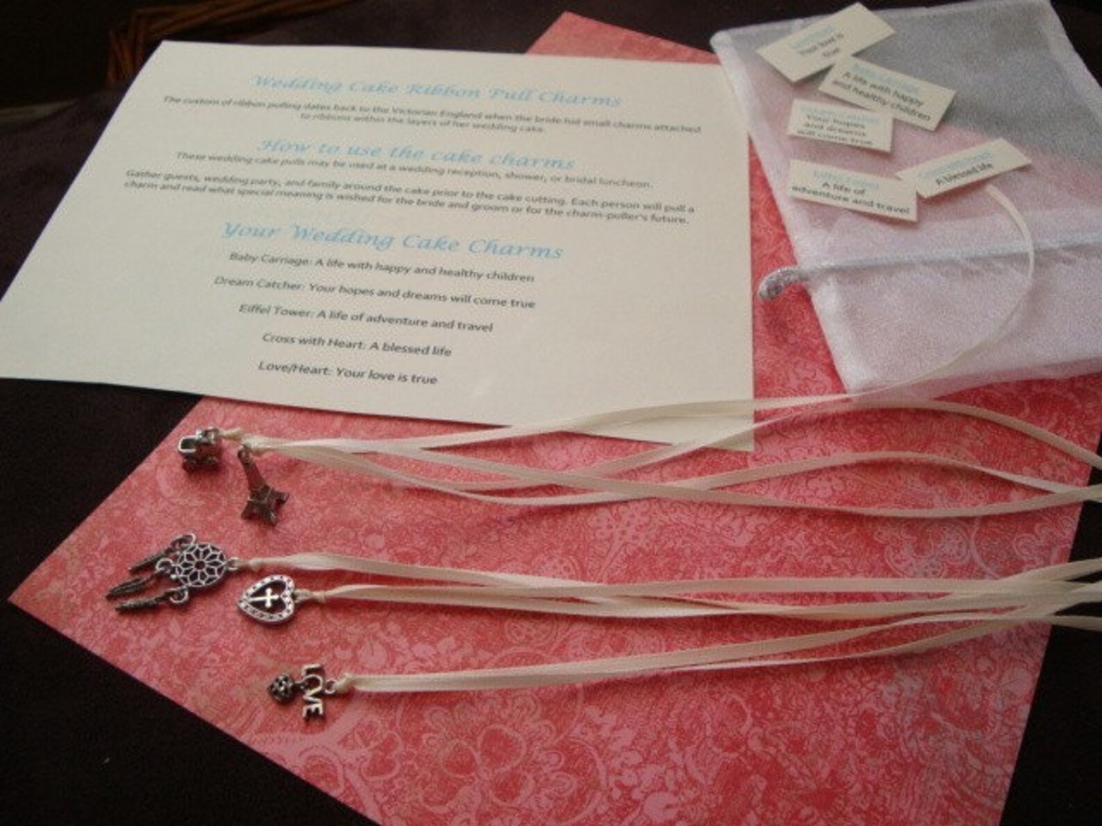 Wedding Cake Ribbon Pull Charms--custom Sets Available--please Read ...