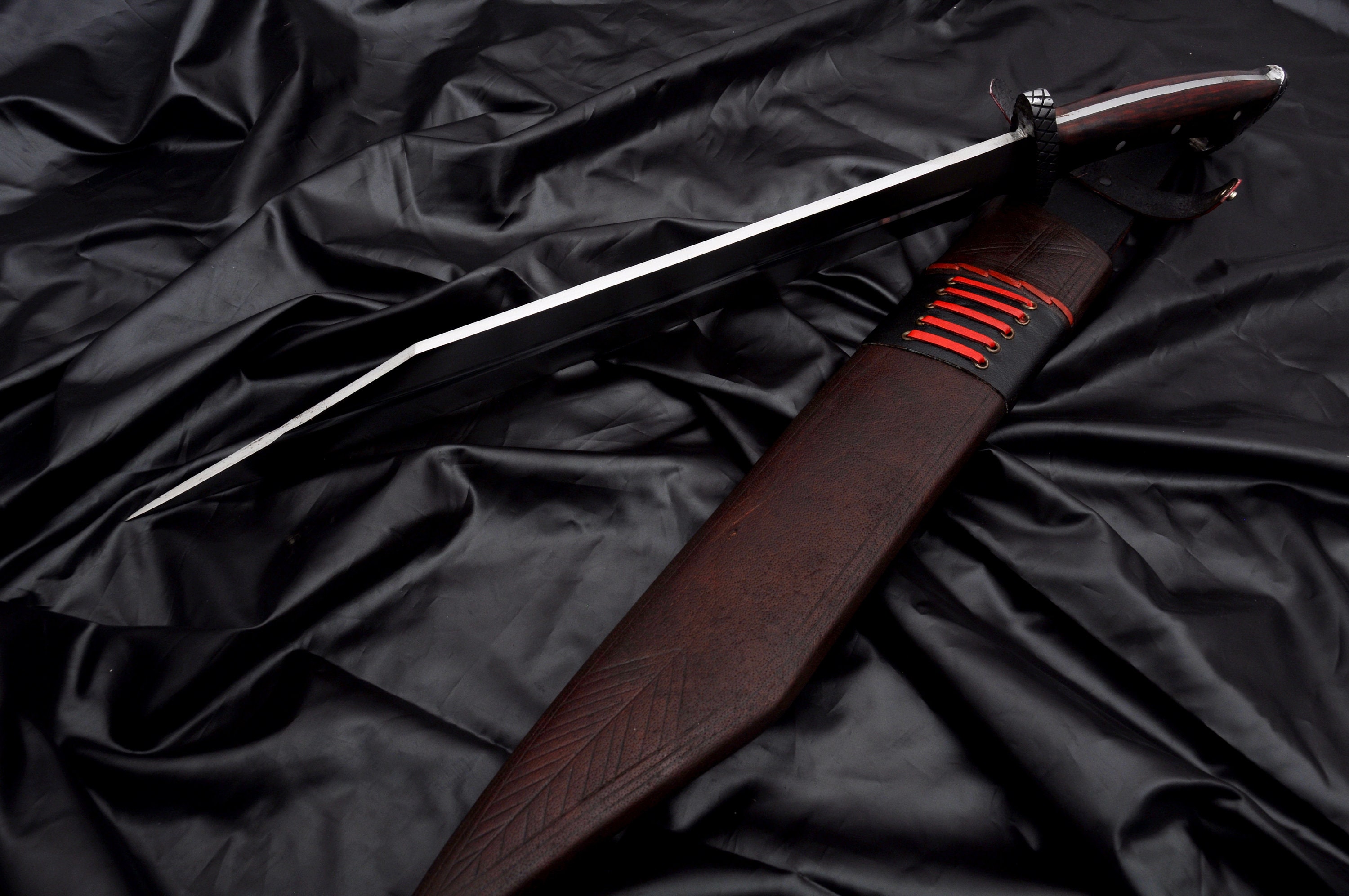 Handmade Seax Sword-18 Inches Long Blade Viking Seax Knife-full Tang ...