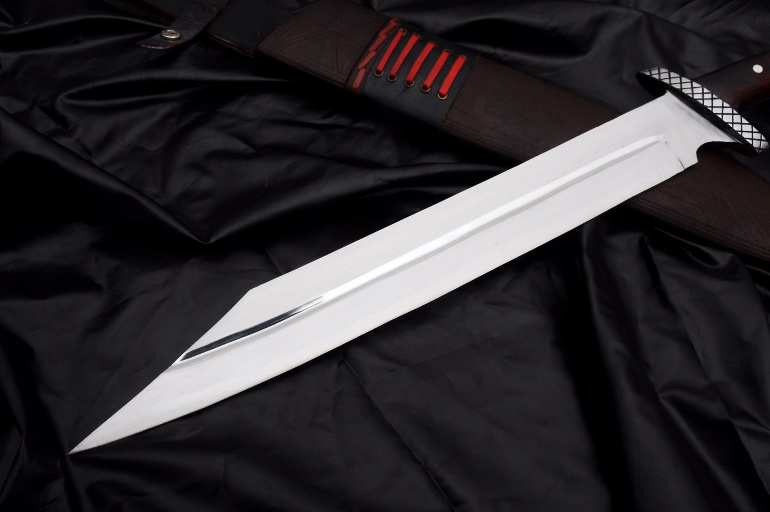 Handmade Seax Sword-18 Inches Long Blade Viking Seax Knife-full Tang ...
