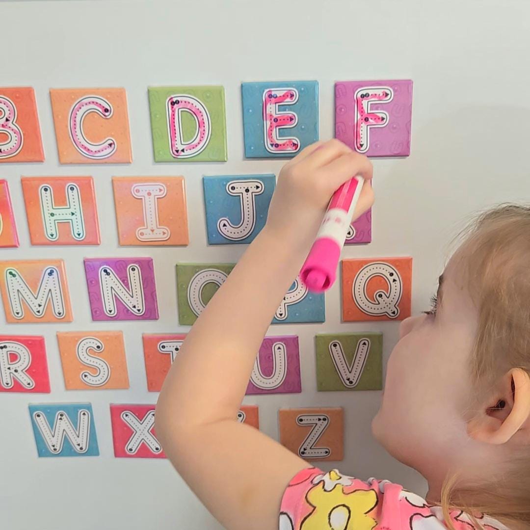 Holographic Alphabet Letter Formation Magnets, Sensory ABC Spelling Kit ...