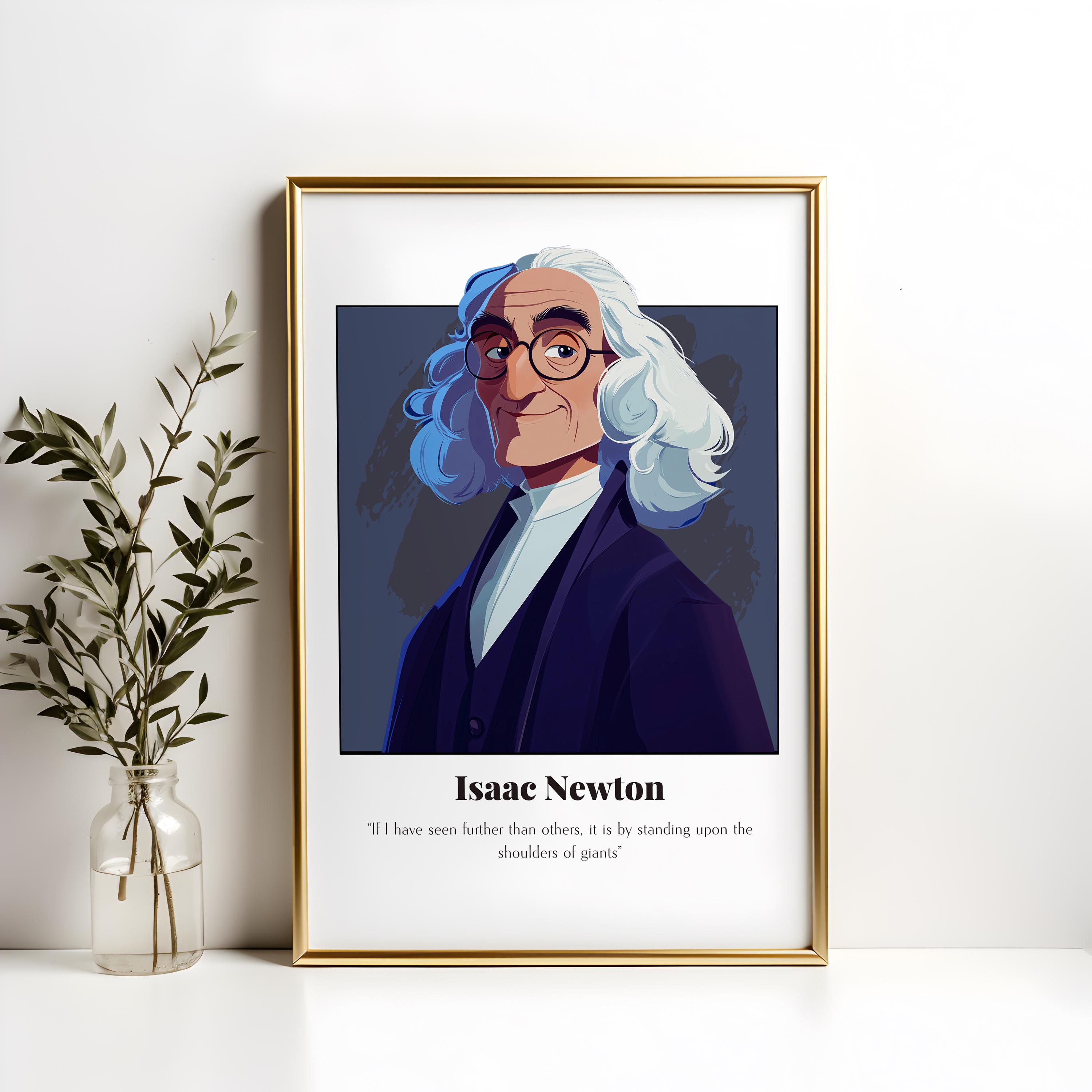 Isaac Newton Quote Poster, Inspirational Quote Isaac Newton Poster ...