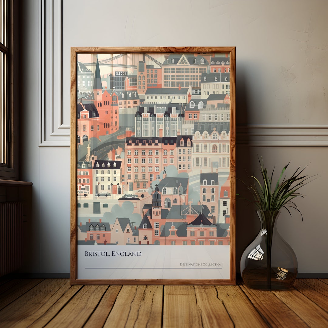 Bristol Cityscape Poster: UK Travel Art, England Decor - Etsy