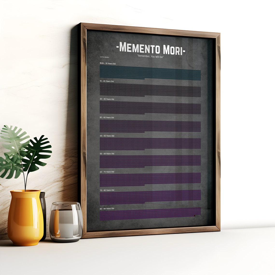 Dark Memento Mori Calendar Poster Print, Memento Mori Artwork, Stoic ...