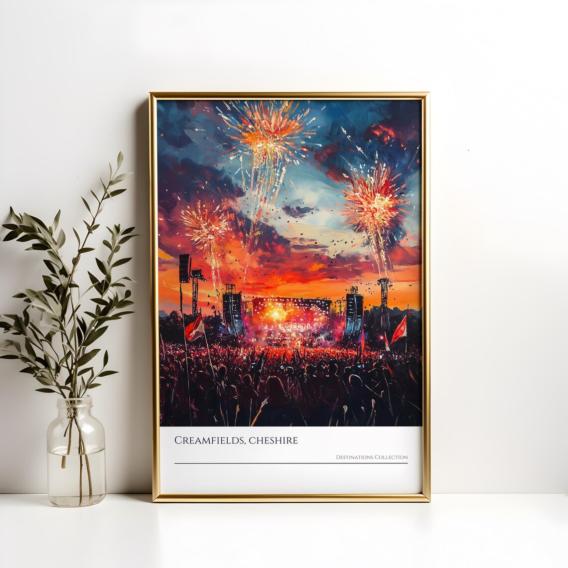 Creamfields Sunset Poster, Creamfields Festival Oil Painting Art, Fest ...