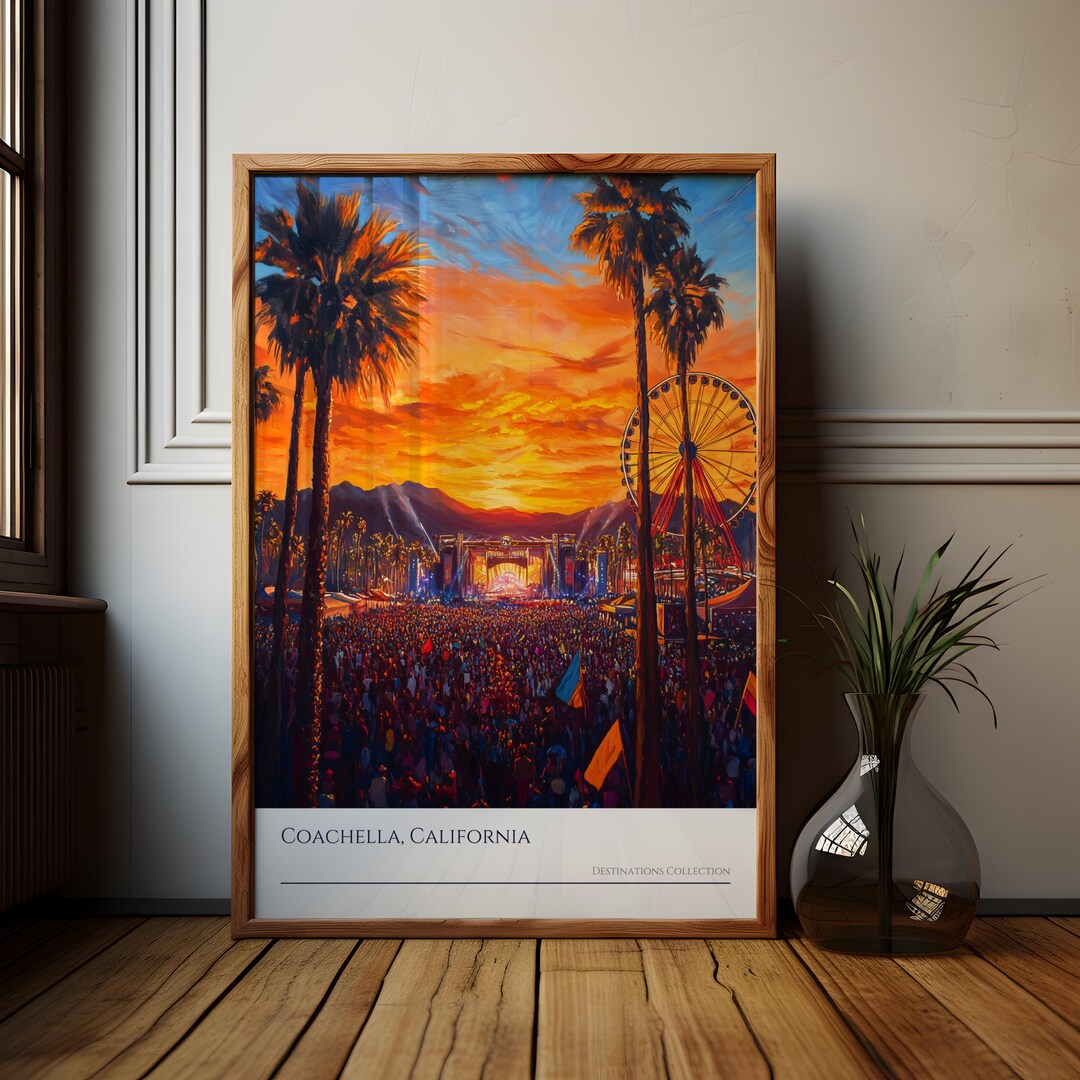 Coachella Festival Poster, Coachella California Wall Art, California ...