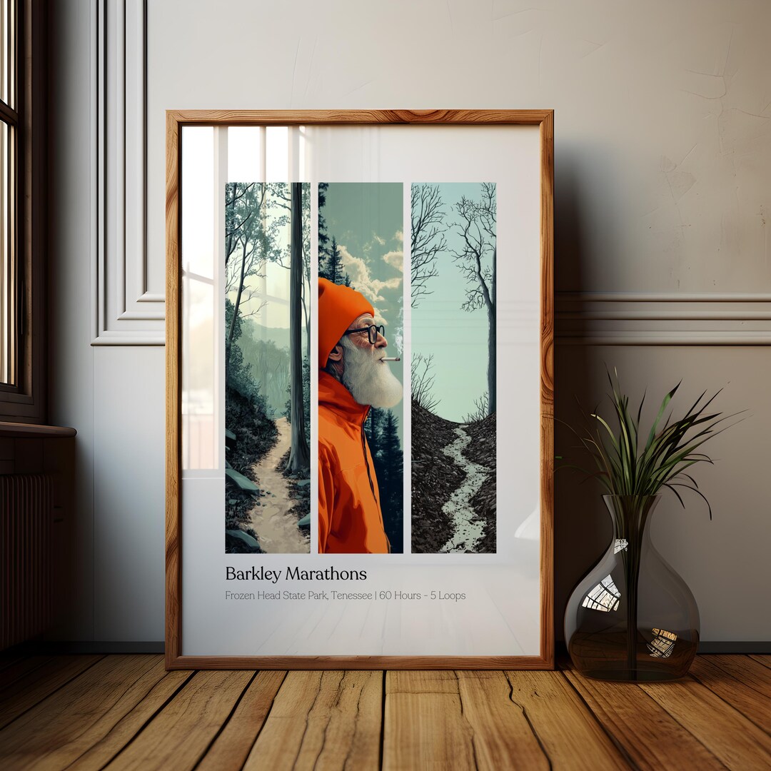 Barkley Marathons Ultra Marathon Poster, Tennessee Trail Running Poster ...
