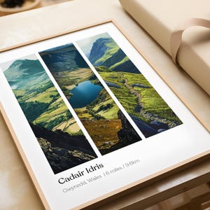 Cadair Idris Gwynedd Wales Poster, Meirionnydd Welsh Mountains Print ...