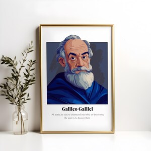 Galileo Galilei Quote Poster, Inspirational Quote Galileo Galilei ...