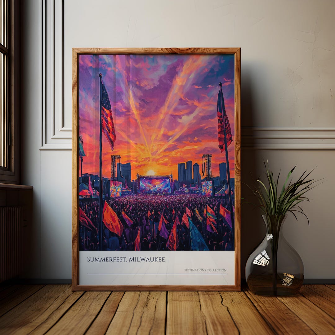 Summerfest Festival Poster, Summerfest Milwaukee Print, Milwaukee Music ...