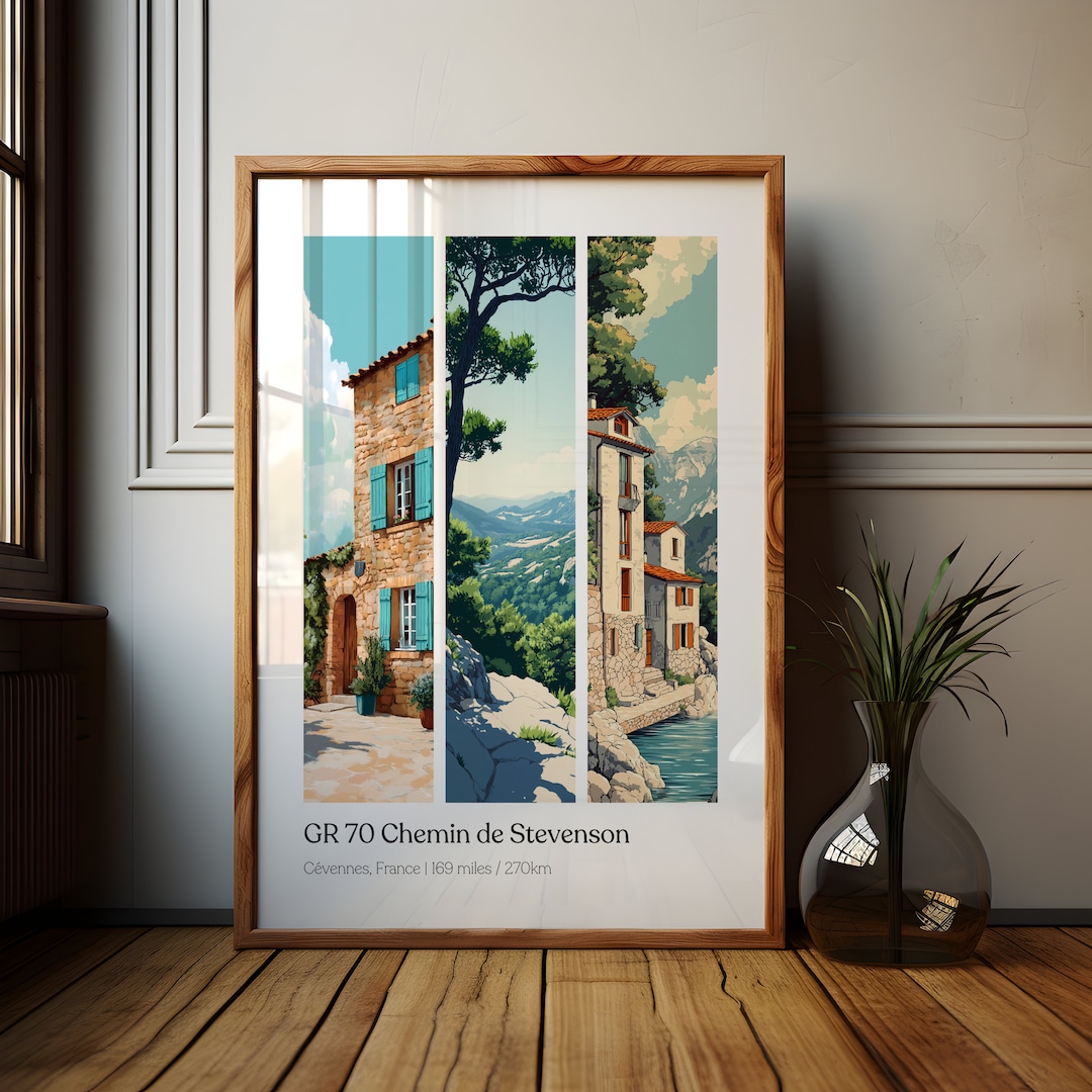 GR 70 Chemin De Stevenson Hike Art Print: Cevennes National Park Travel ...