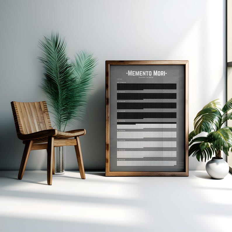 Personalized Memento Mori Calendar Poster: Stoic Philosophy Art - Etsy