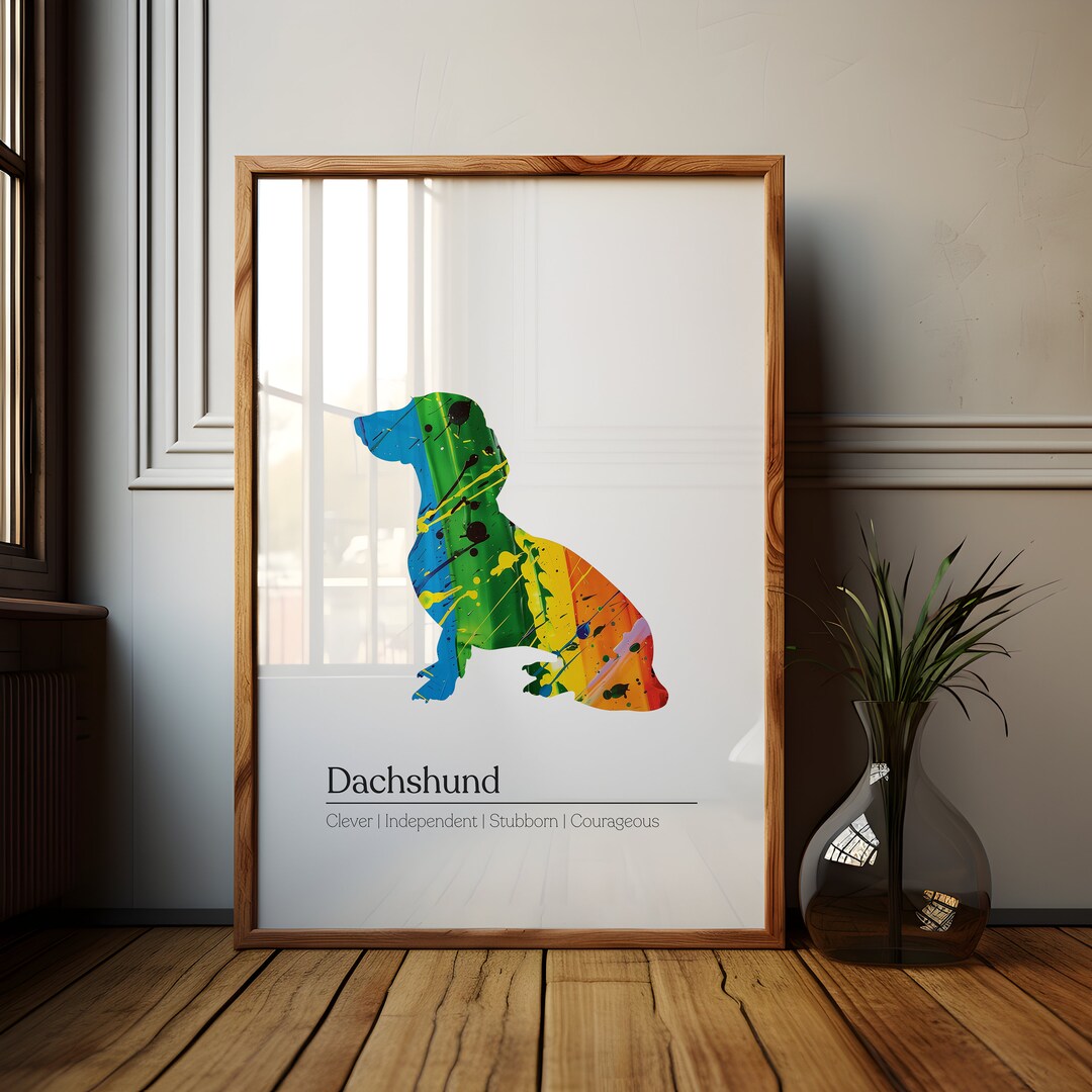 Dachshund Art Print | Sausage Dog Painting, Weiner Dog Artwork, Weiner ...