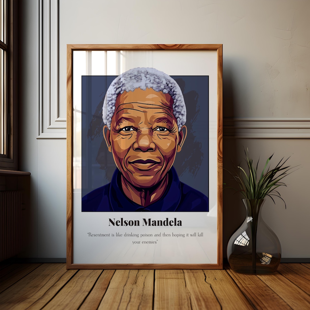 Nelson Mandela Quote Poster, Inspirational Quote Nelson Mandela Poster ...
