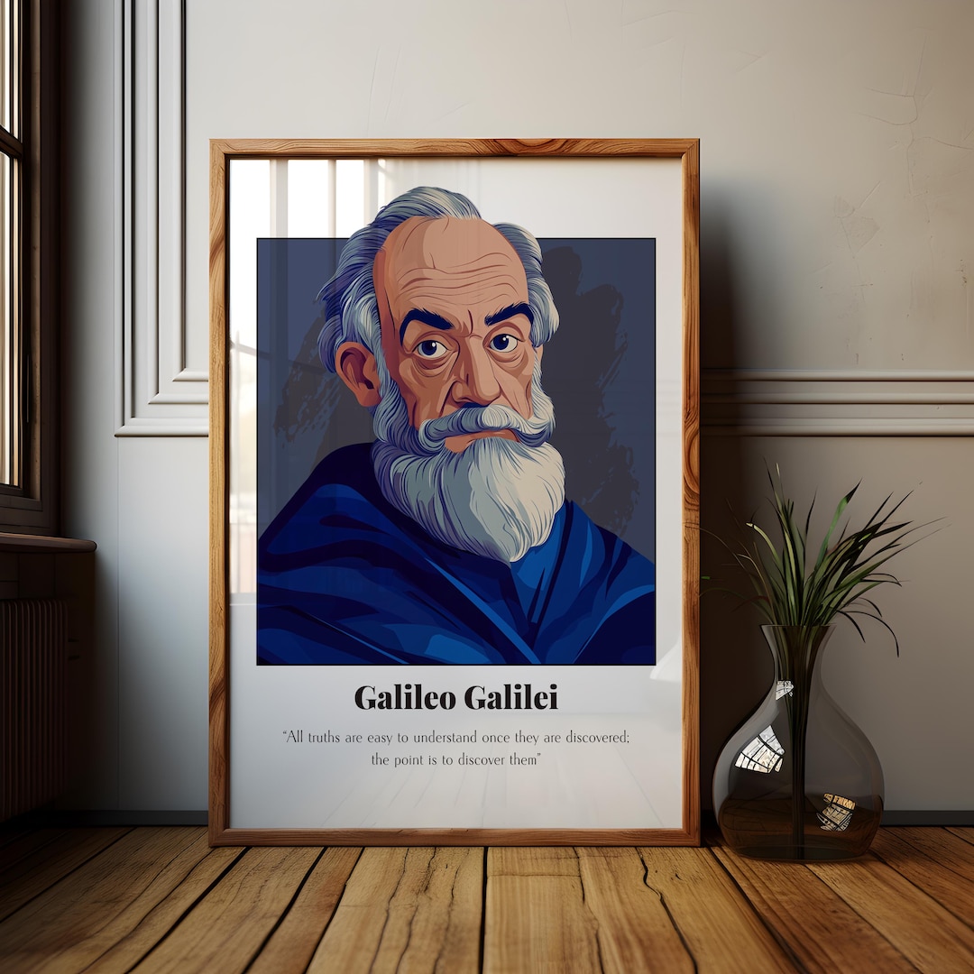 Galileo Galilei Quote Poster, Inspirational Quote Galileo Galilei ...