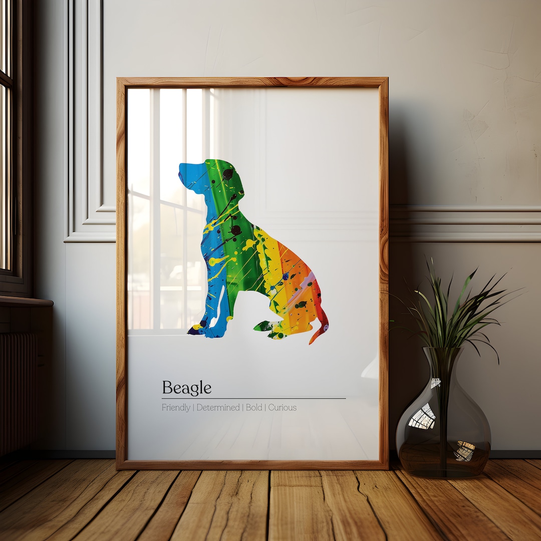 Beagle Art Print | Beagle Dog Wall Art, Modern Pet Decor, Pet Poster ...