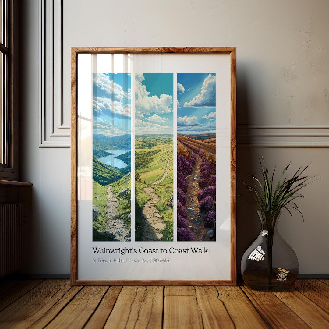 Coast to Coast Walk Poster: Wainwright's Hike, England Landscape Art - Etsy