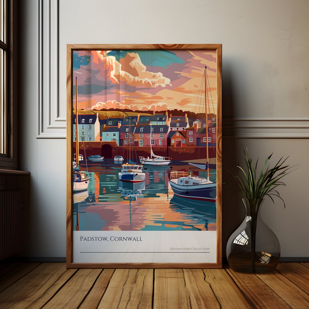 Padstow Sunset Cornwall Art Print, Padstow Cornish Wall Art, Cornwall ...