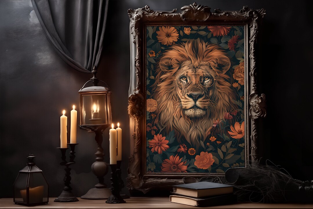 William Morris Lion Poster: Gothic Dark Academia Art Print - Etsy