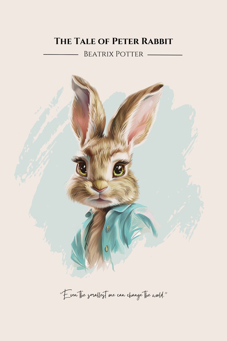The Tale of Peter Rabbit Cartoon Poster, Peter Rabbit Nursery Decor ...