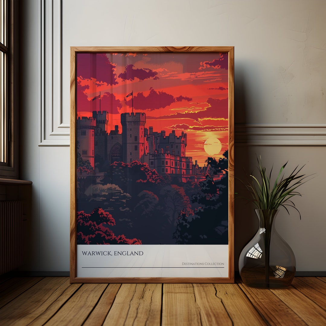 Warwick Castle Sunset Art Print | England Historic Landmark Poster ...