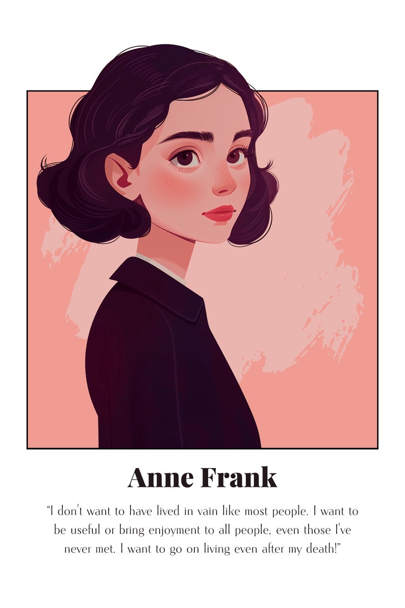 Anne Frank Quote Poster: Inspirational Historical Women Print - Etsy