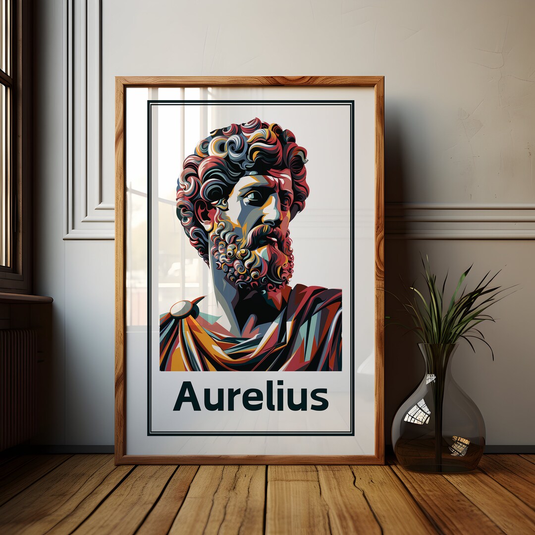 Colourful Marcus Aurelius Stoic Art Print, Stoicism Poster, Marcus ...