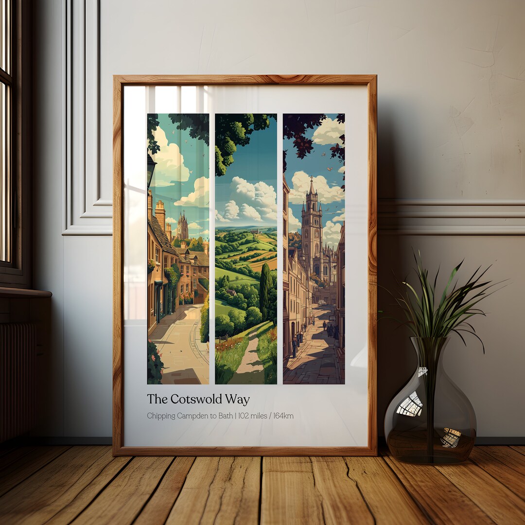 Cotswold Way Travel Poster: Chipping Campden to Bath Art Print - Etsy